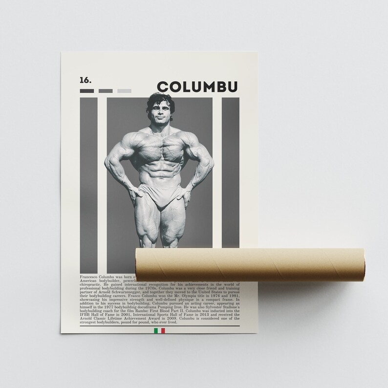 Franco Columbu Poster, Bodybuilding Poster, Sports Poster, Motivational ...
