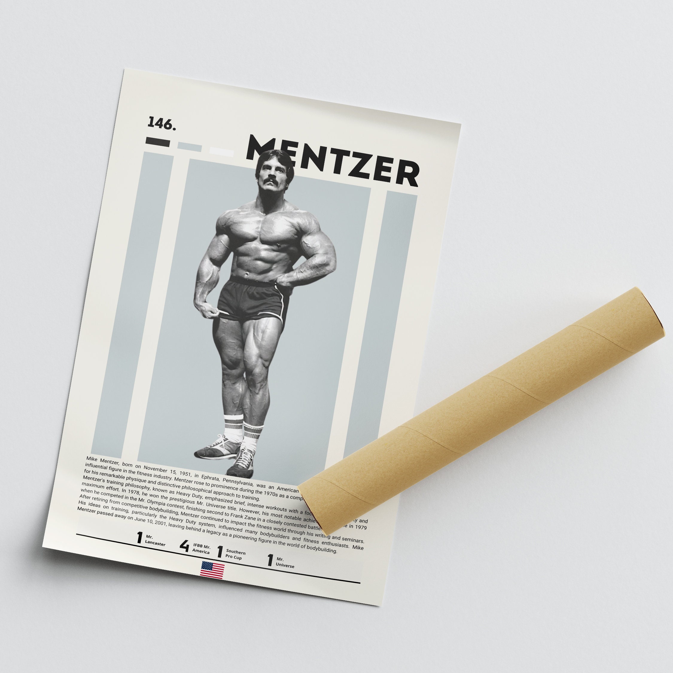 Mike Mentzer Poster, Bodybuilding Poster, Sports Poster, Motivational ...