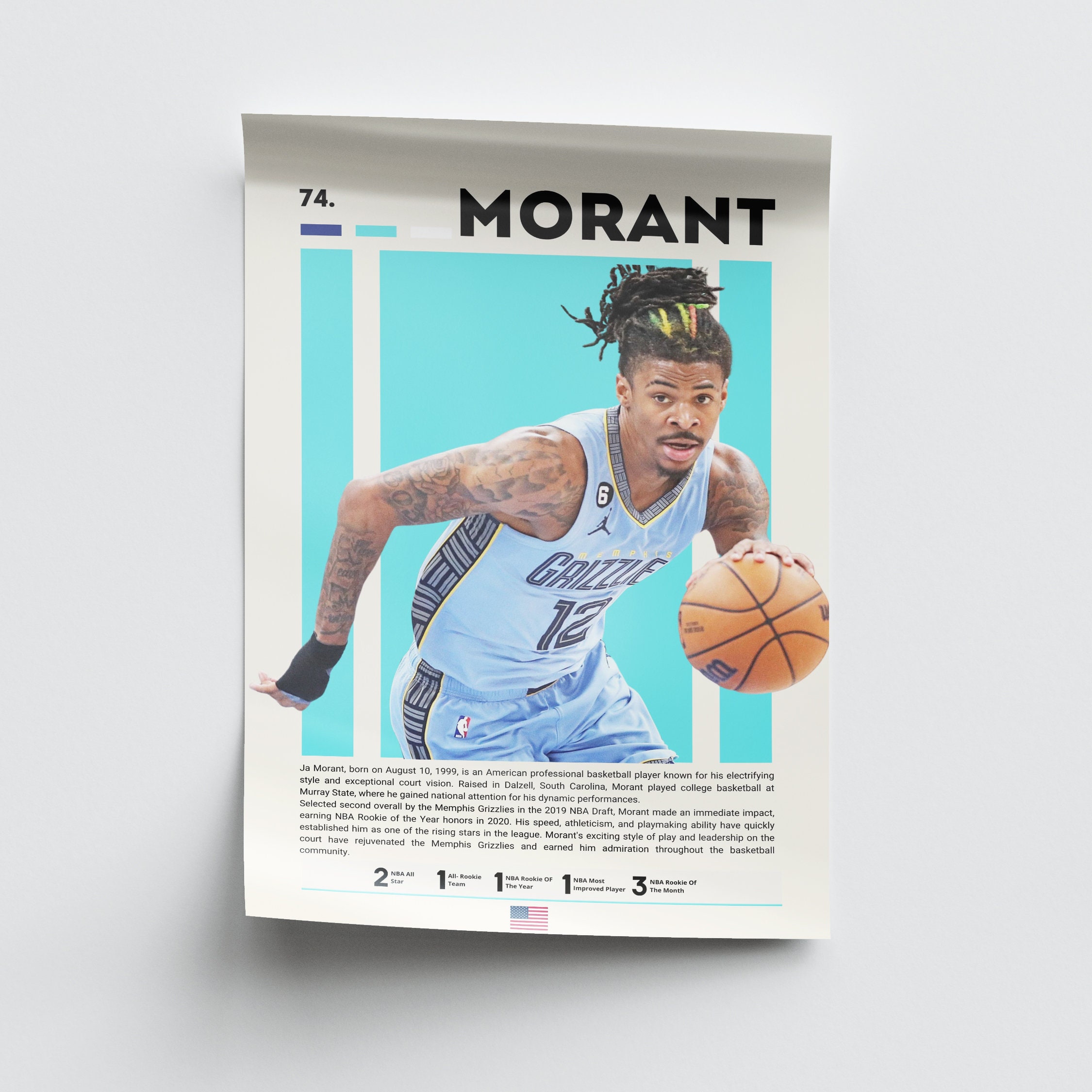 Ja Morant Poster, Basketball Poster, Sports Poster, Motivational Poster ...