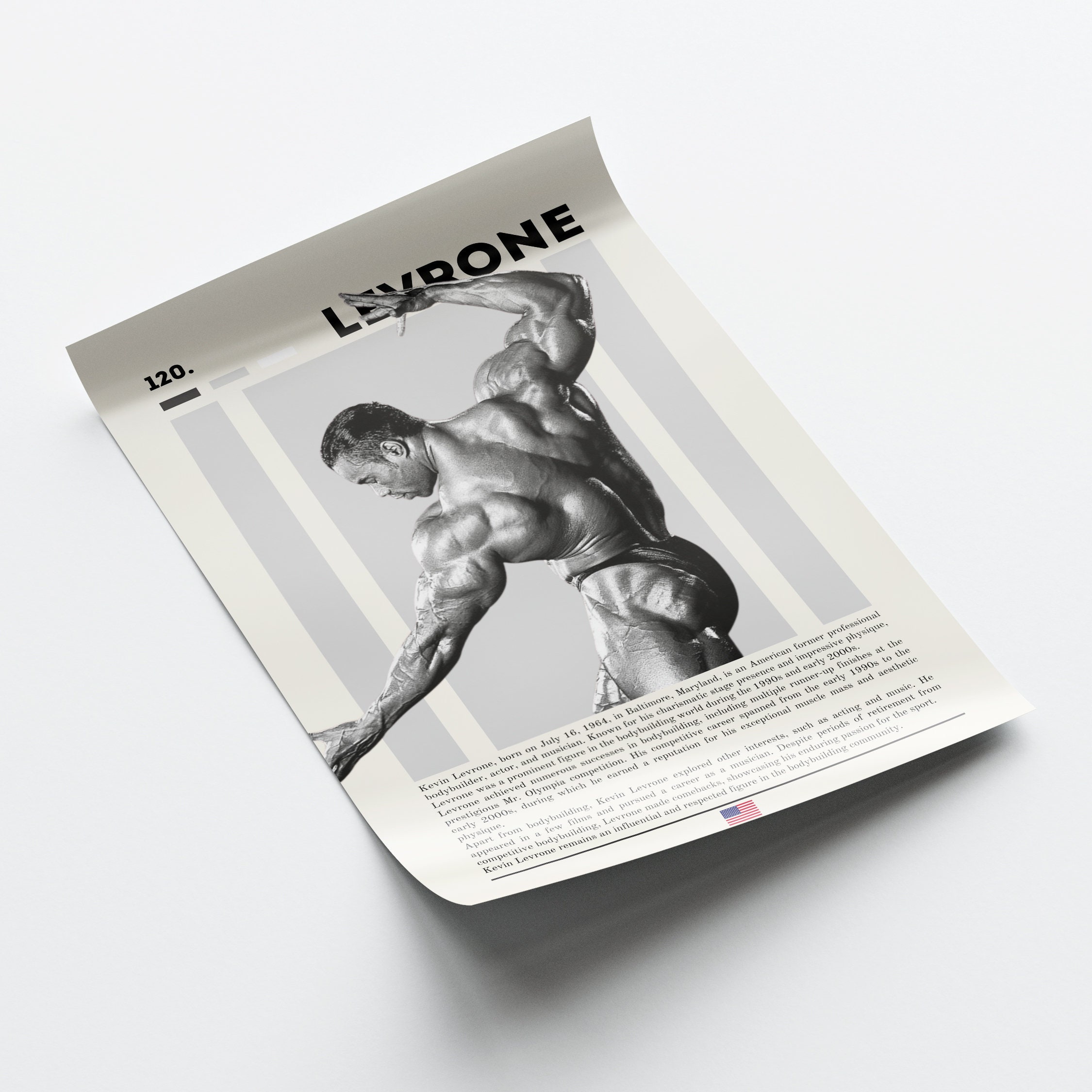 Kevin Levrone Poster, Bodybuilding Poster, Gym Posters, Motivational ...