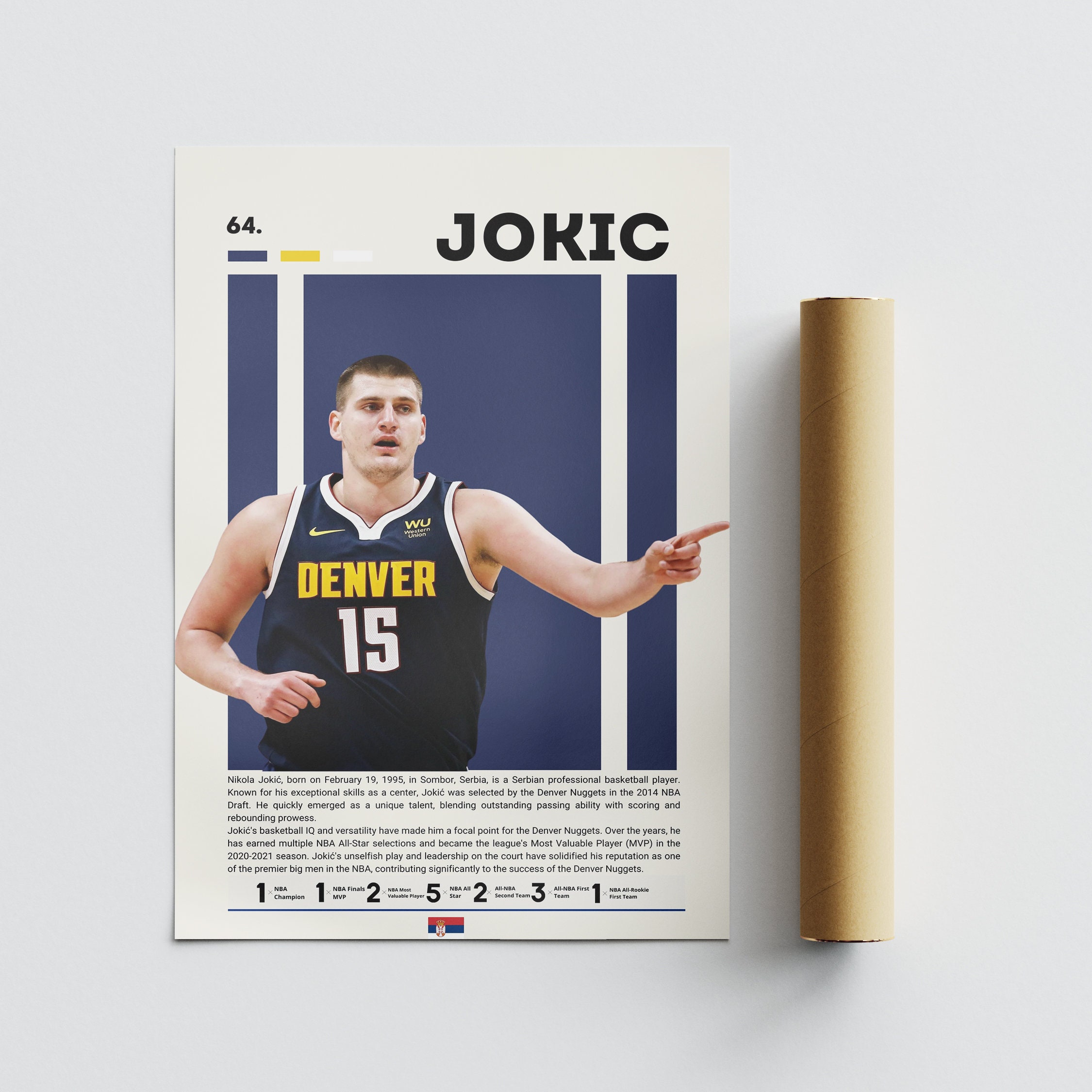 Nikola Jokic Poster, Basketball Poster, Denver Nuggets Poster ...