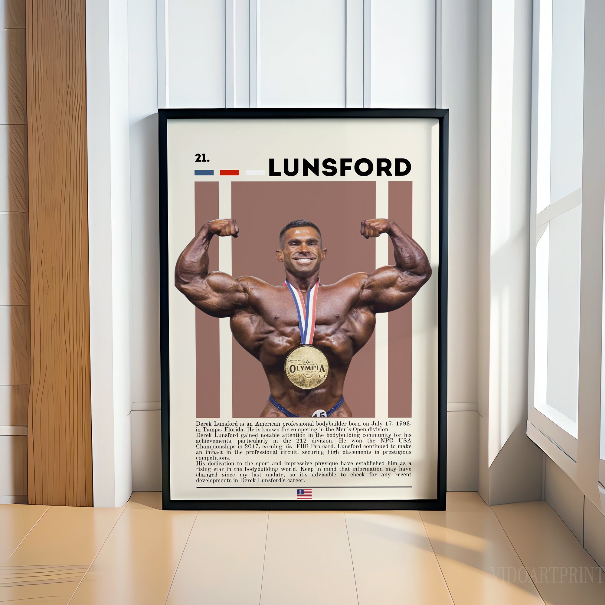 Derek Lunsford Poster, Bodybuilding Poster, Sports Poster, Motivational ...
