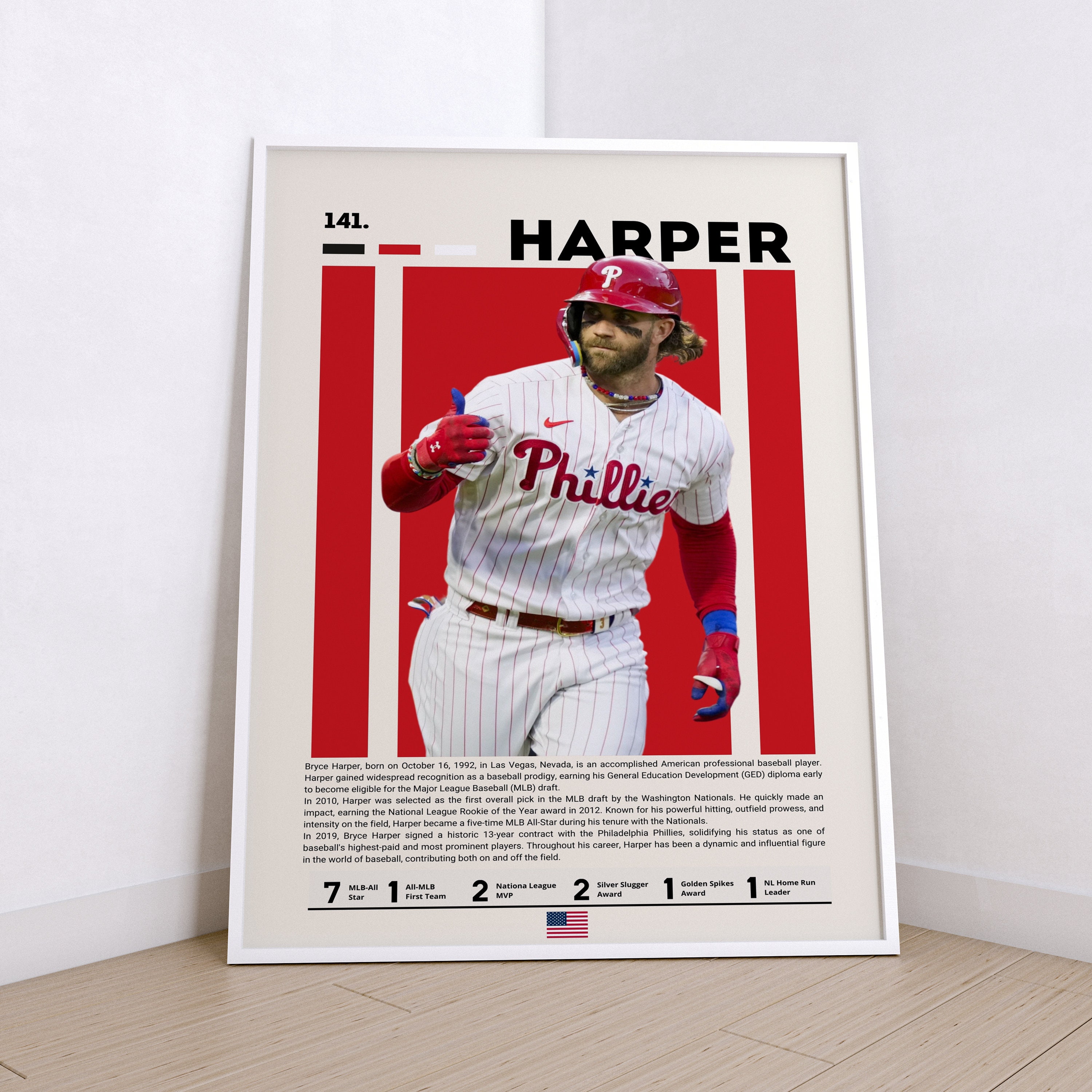 Bryce Harper Poster, Digital Baseball Poster, Sports Poster ...