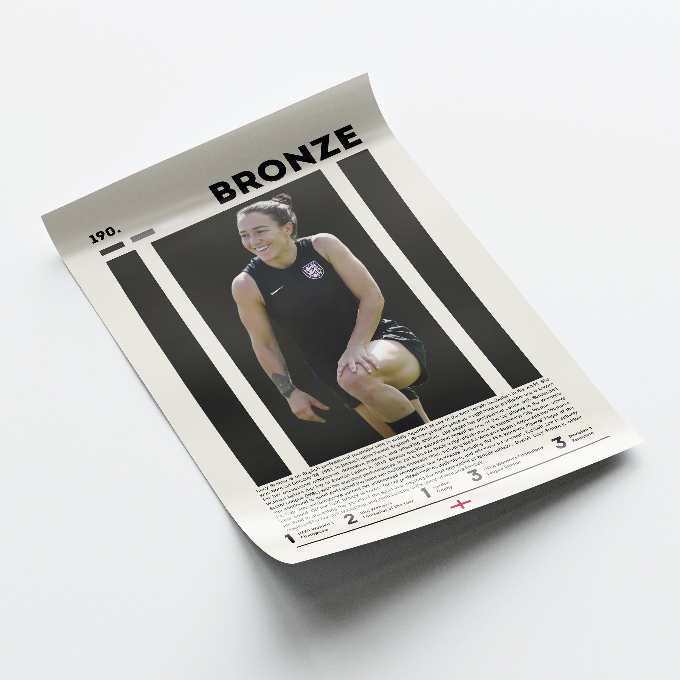 Lucy Bronze Poster, Digital Soccer Poster, Sports Poster, Motivational ...