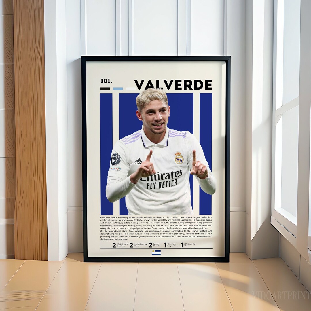 Federico Valverde Poster, Soccer Poster, Sports Poster, Motivational ...