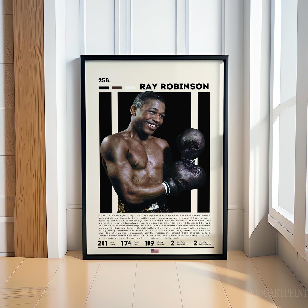 Sugar Ray Robinson Poster, Boxing Poster, Sports Poster, Motivational ...