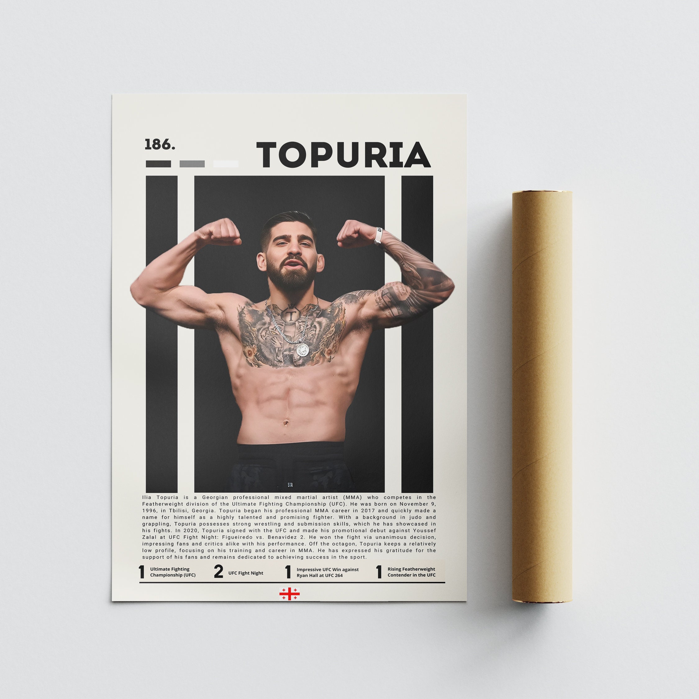 Ilia Topuria Poster, MMA Poster, Sports Poster, Motivational Poster ...