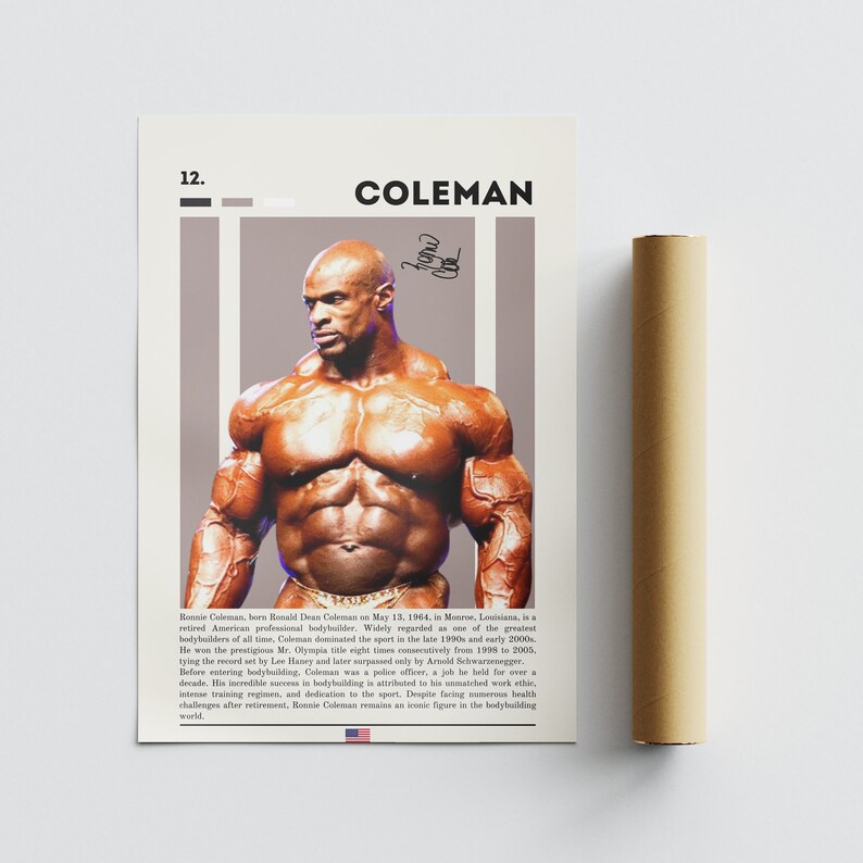 Ronnie Coleman Poster, Digital Bodybuilding Poster, Sports Poster ...
