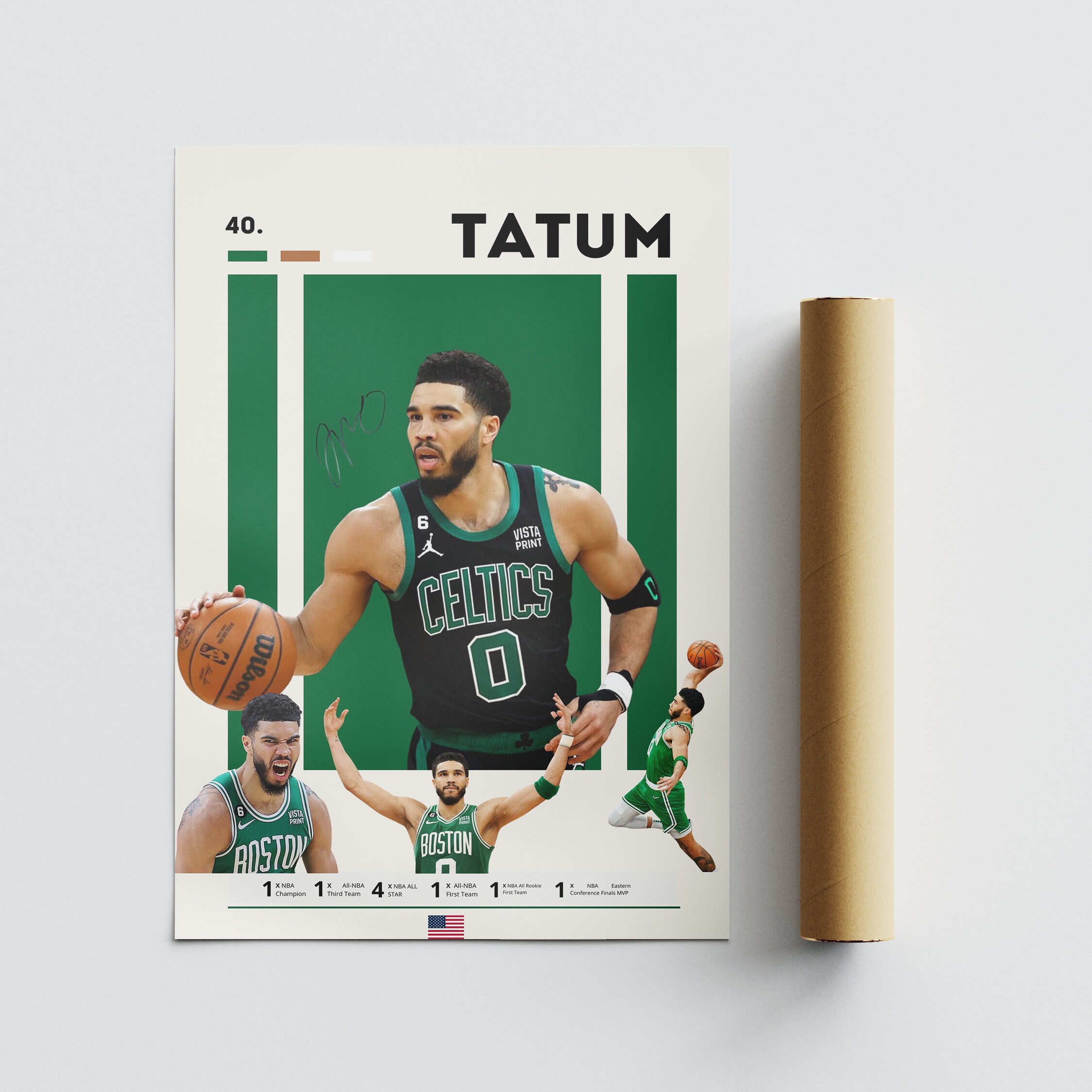 Jayson Tatum Poster, Basketball Poster, Boston Celtics Poster ...