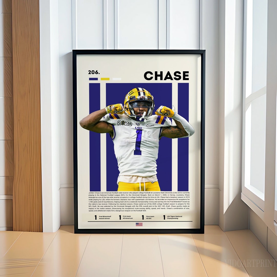 Ja'marr Chase Poster, Football Poster, NFL Poster, Sports Poster ...