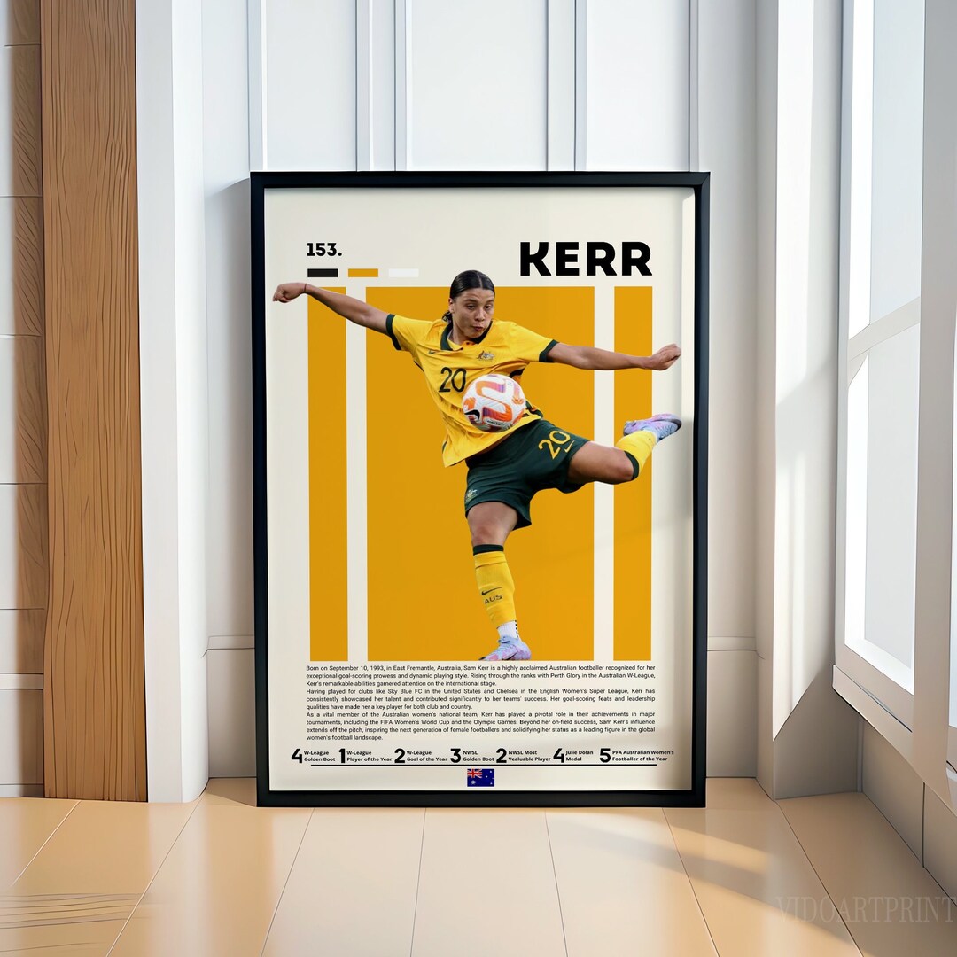 Sam Kerr Poster, Soccer Poster, Sports Poster, Motivational Poster ...