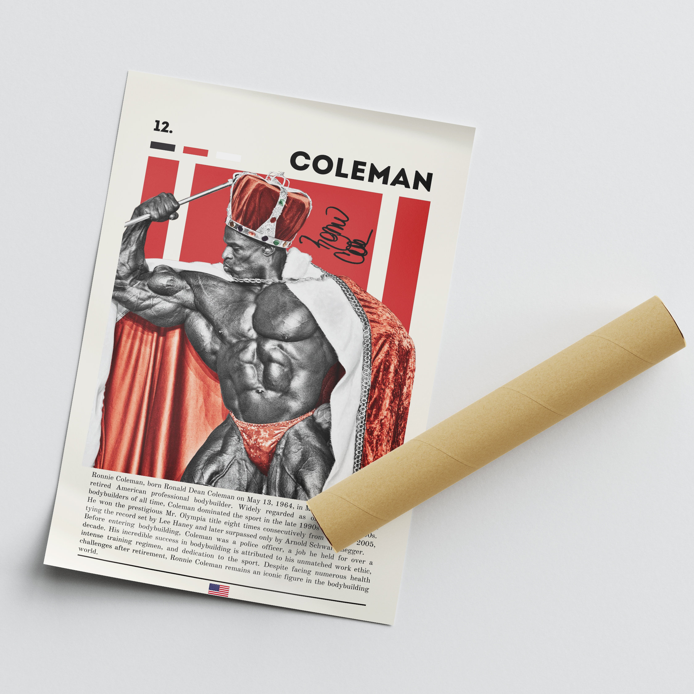 Ronnie Coleman Poster, Bodybuilding Poster, Sports Poster, Motivational ...