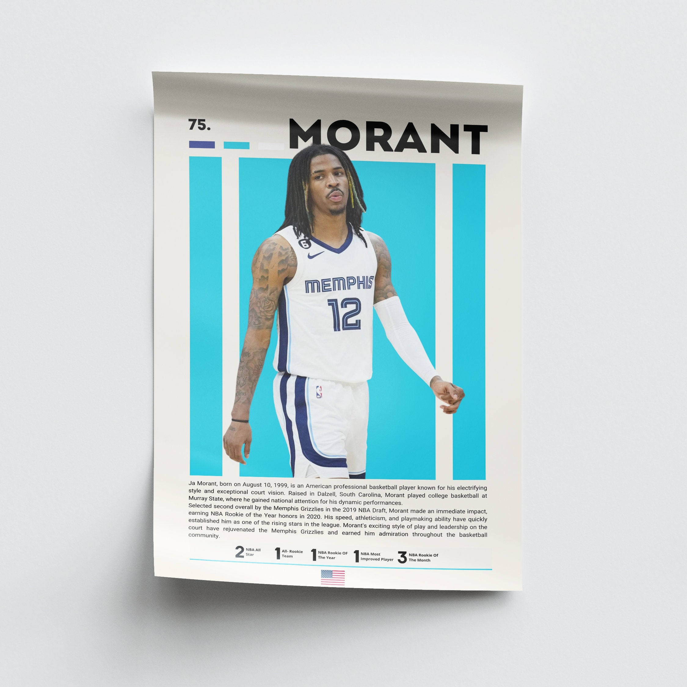 Ja Morant Poster, Basketball Poster, Sports Poster, Motivational Poster ...