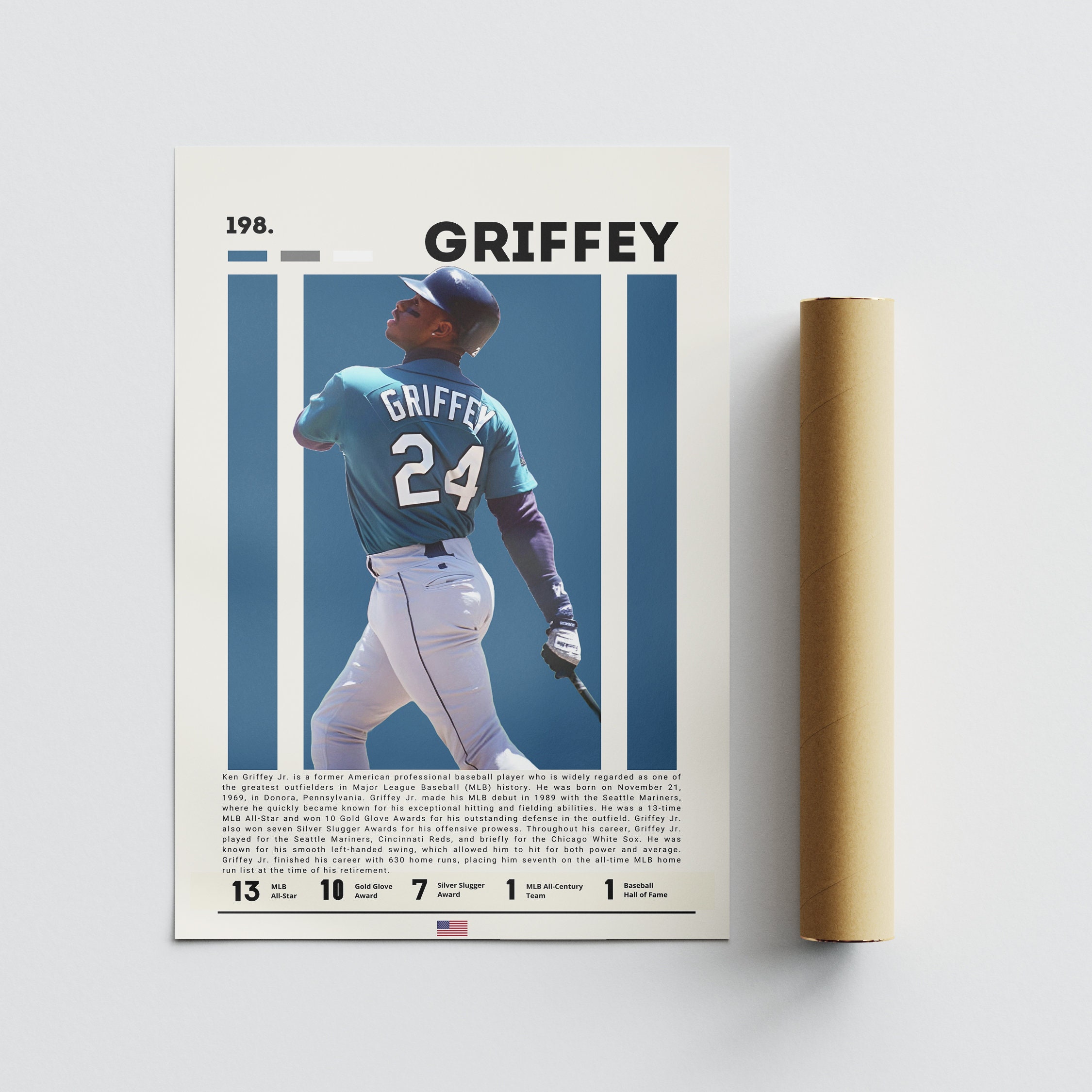 Ken Griffey Jr. Poster, Baseball Poster, Sports Poster, Motivational ...