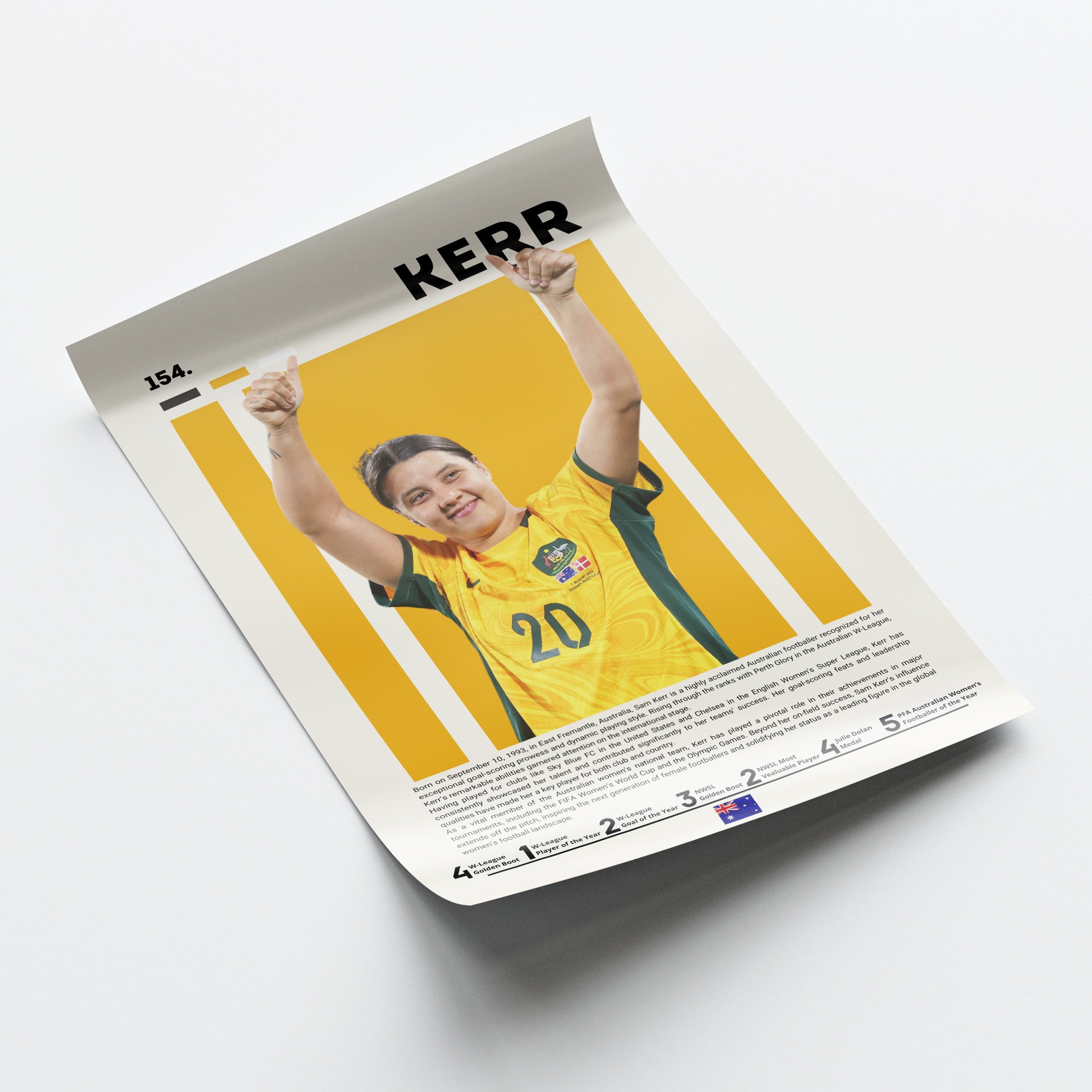 Sam Kerr Poster, Digital Soccer Poster, Sports Poster, Motivational ...