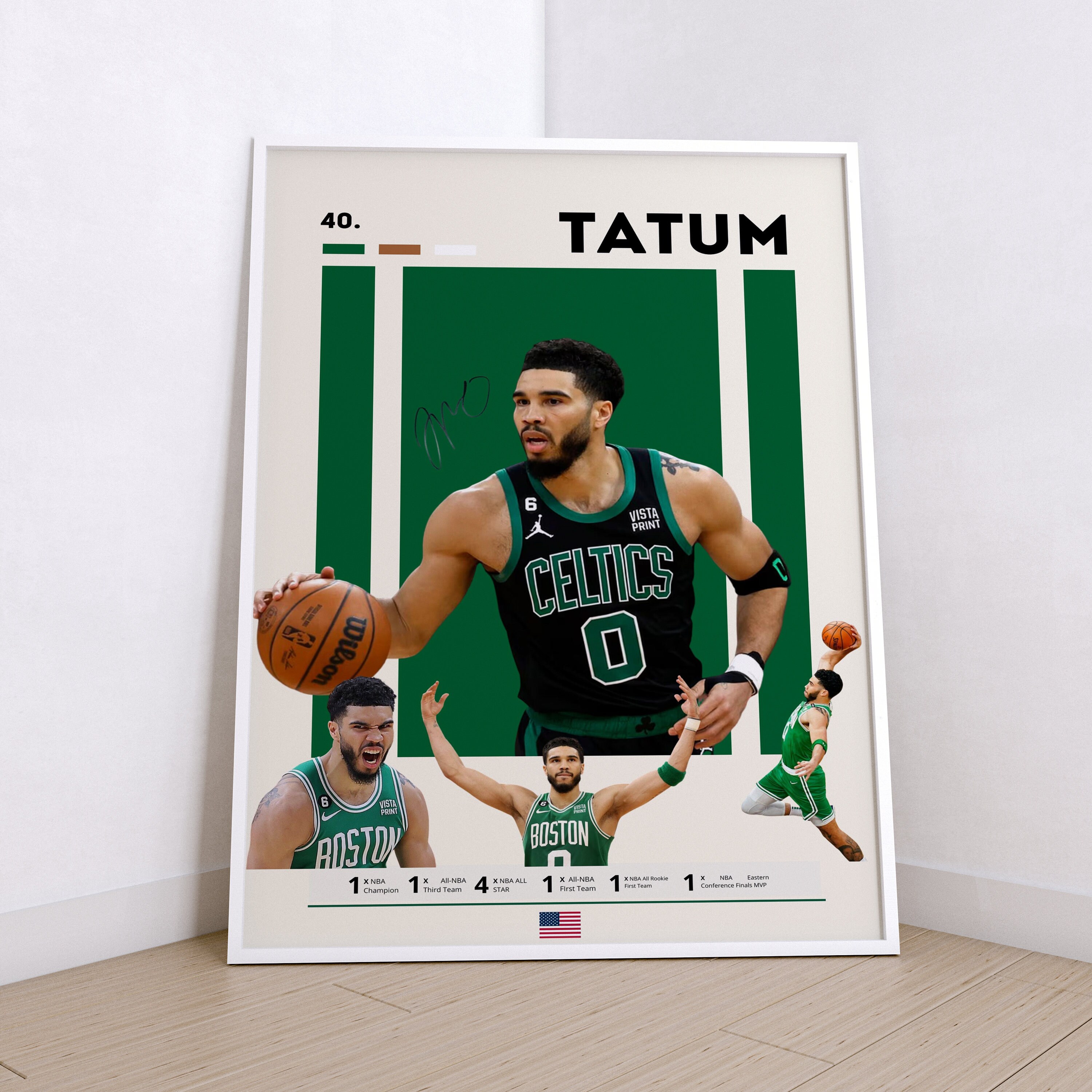 Jayson Tatum Poster, Basketball Poster, Boston Celtics Poster ...