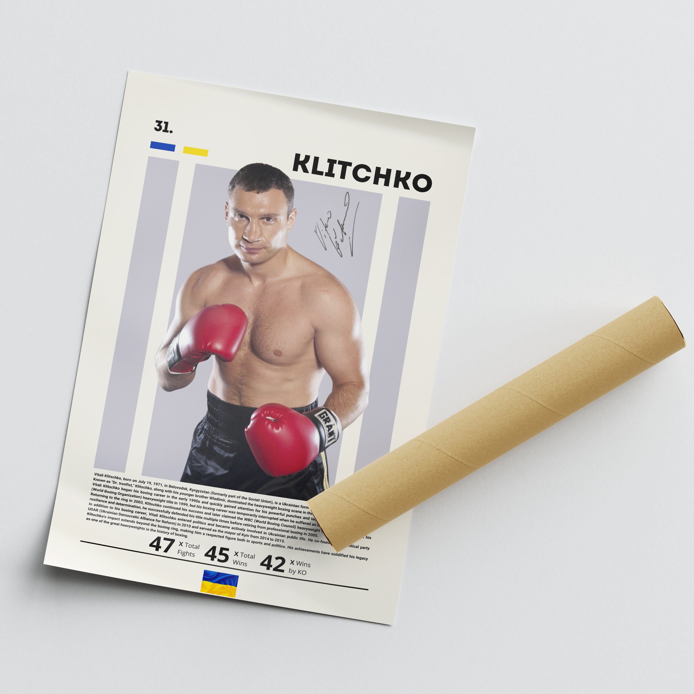 Vitaliy Klichko Poster, Boxing Poster, Sports Poster, Motivational ...