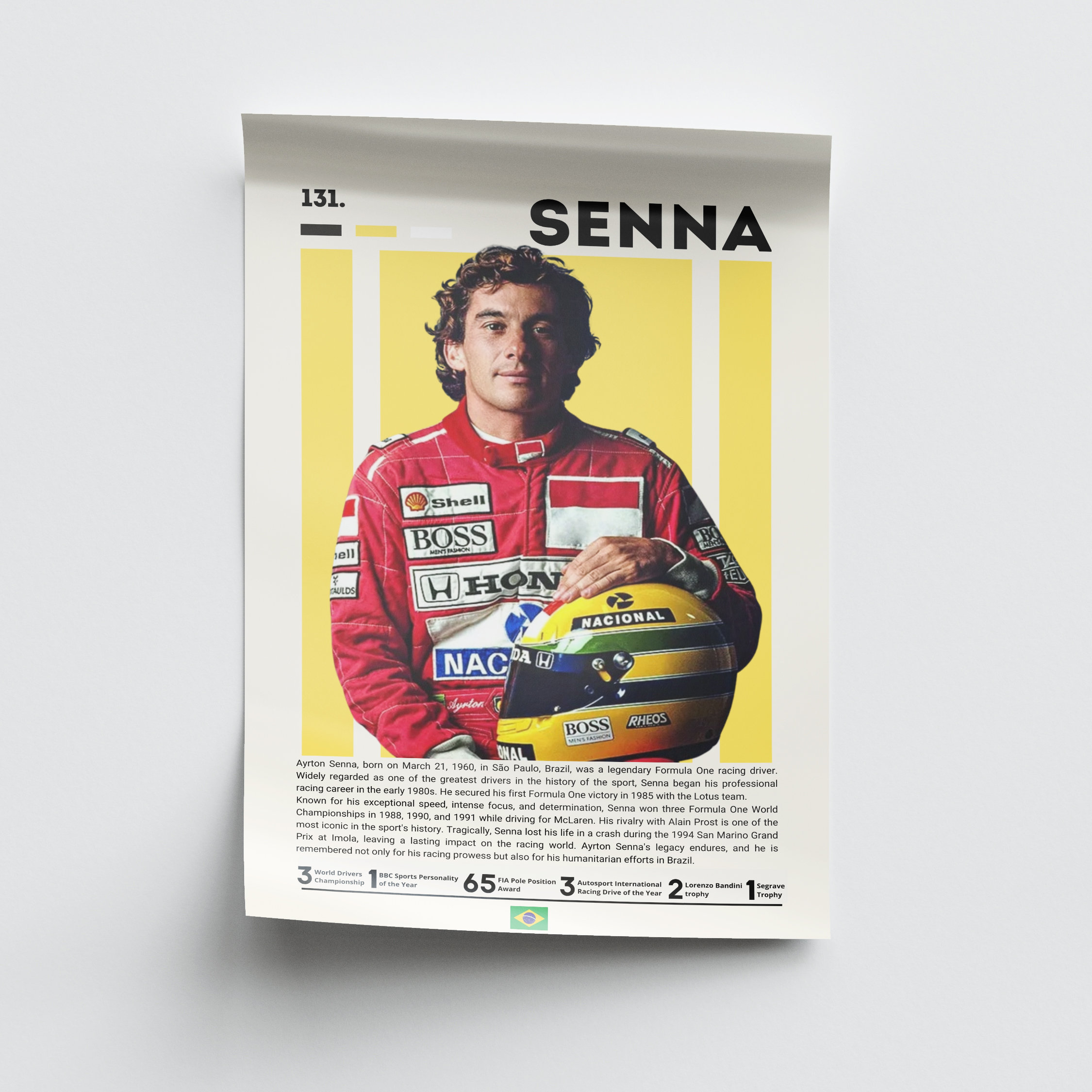 Ayrton Senna Poster, Formula One Poster, F1 Racing Poster, Car Poster ...