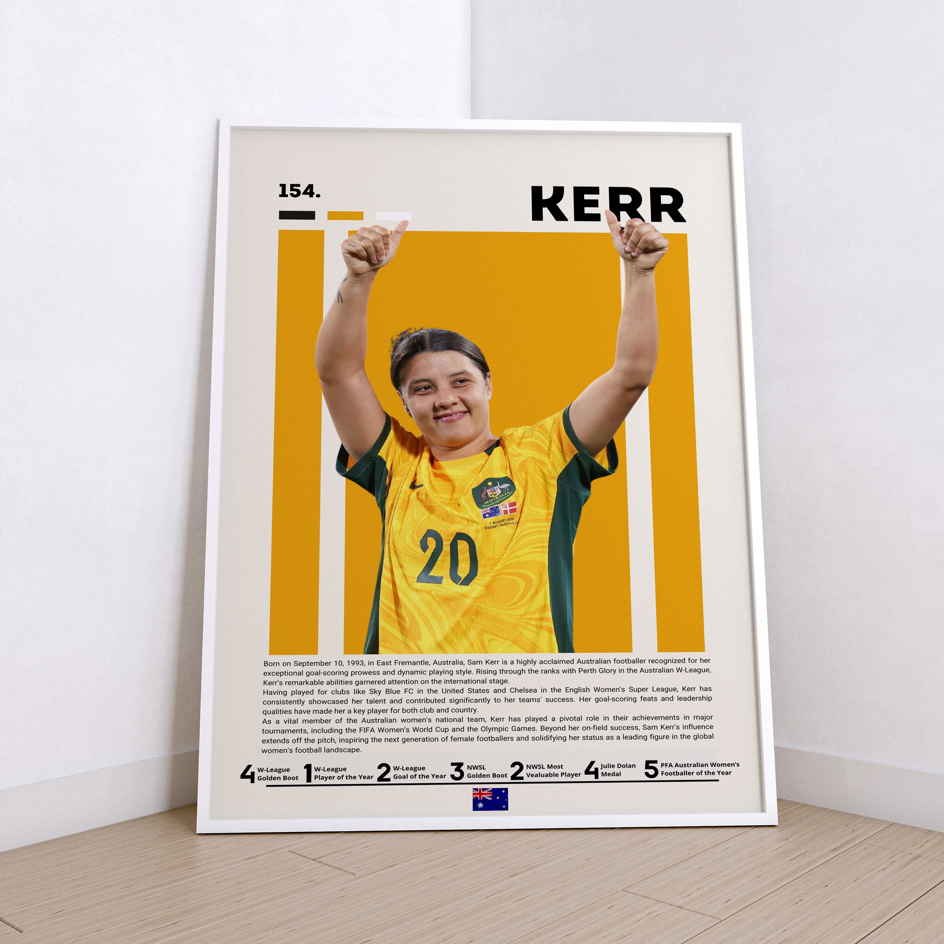 Sam Kerr Poster, Digital Soccer Poster, Sports Poster, Motivational ...