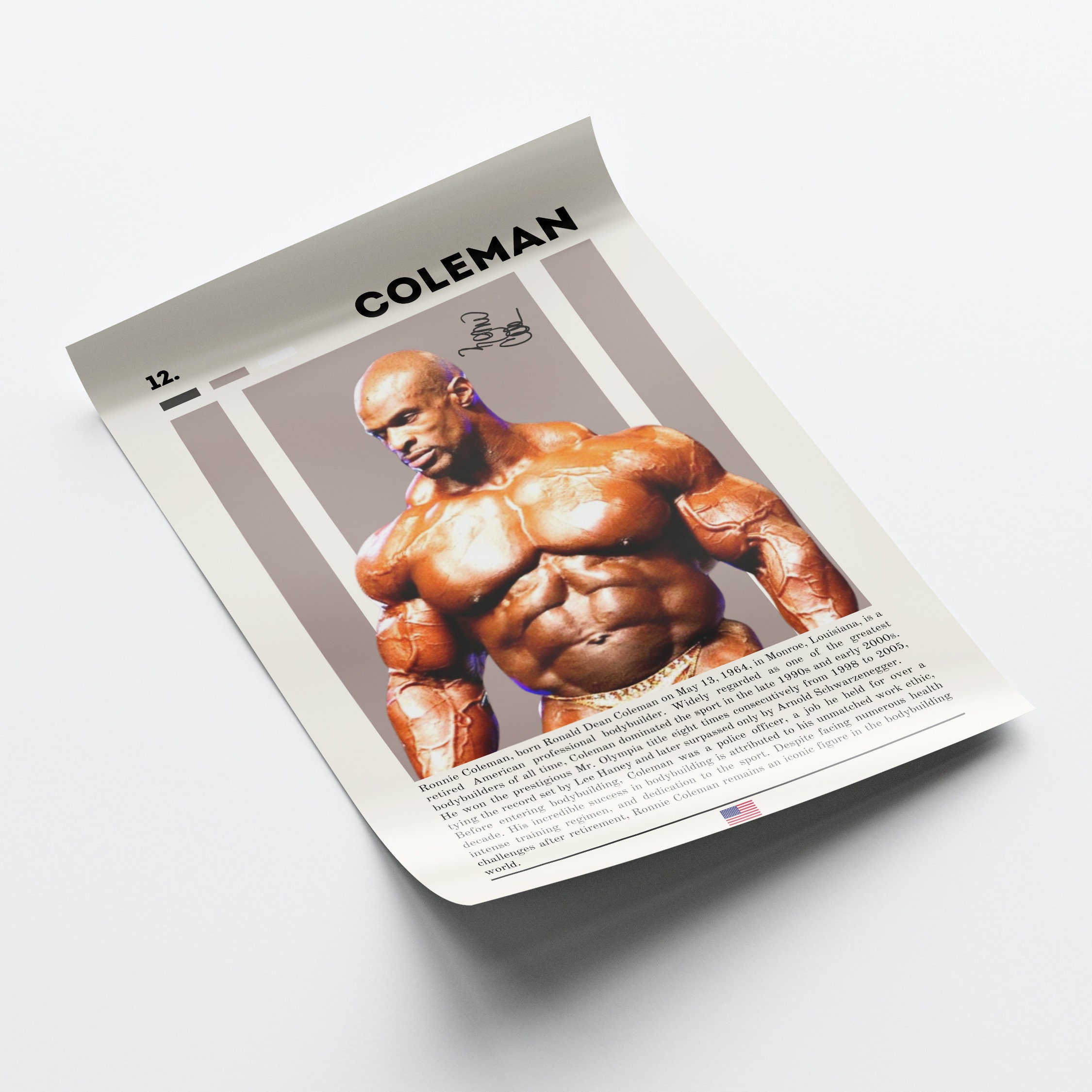 Ronnie Coleman Poster, Digital Bodybuilding Poster, Sports Poster ...