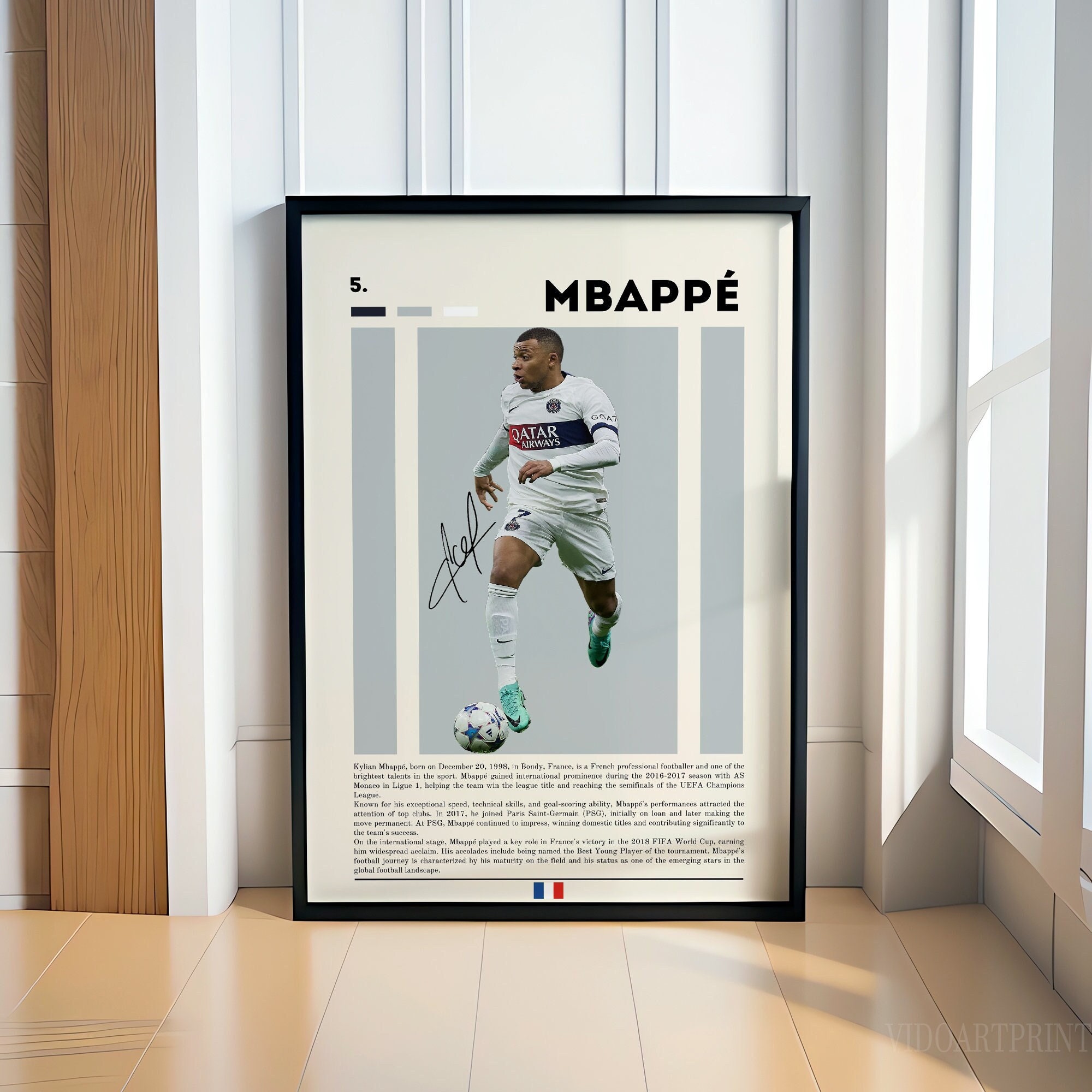 Kylian Mbappé Poster, Paris Saint Germain Gift, Soccer Gifts, Sports ...