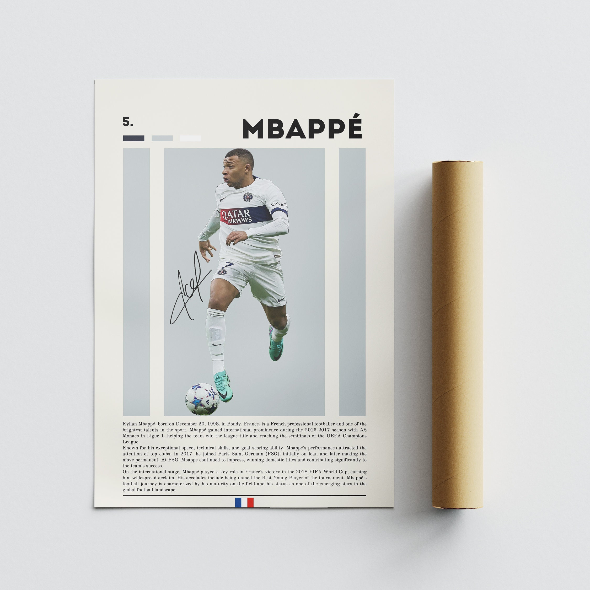 Kylian Mbappé Poster, Paris Saint Germain Gift, Soccer Gifts, Sports ...