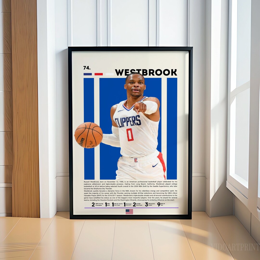 Russell Westbrook Poster, Basketball Poster, LA Clippers Poster ...
