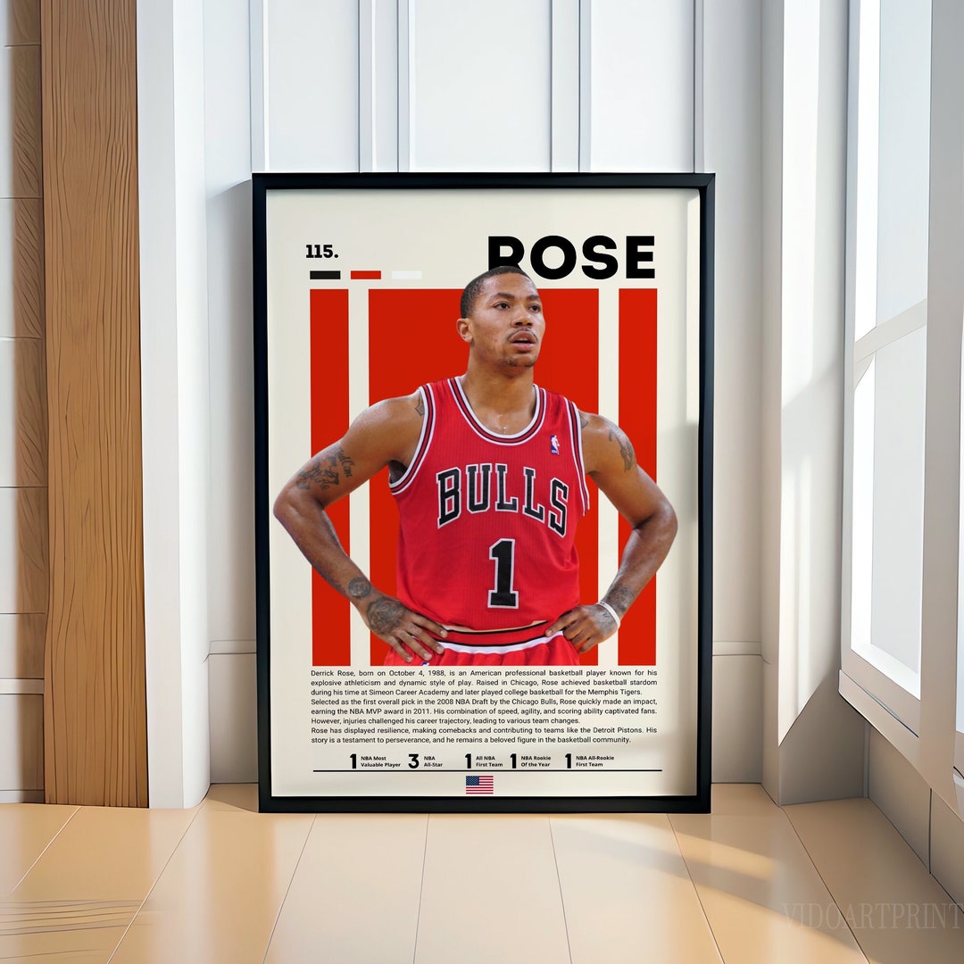 Derrick Rose Poster, Basketball Poster, Chicago Bulls Poster ...