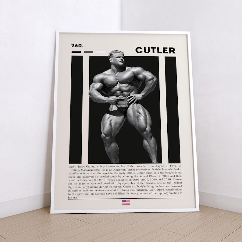 Jay Cutler Poster, Bodybuilding Poster, Gym Posters, Motivational ...