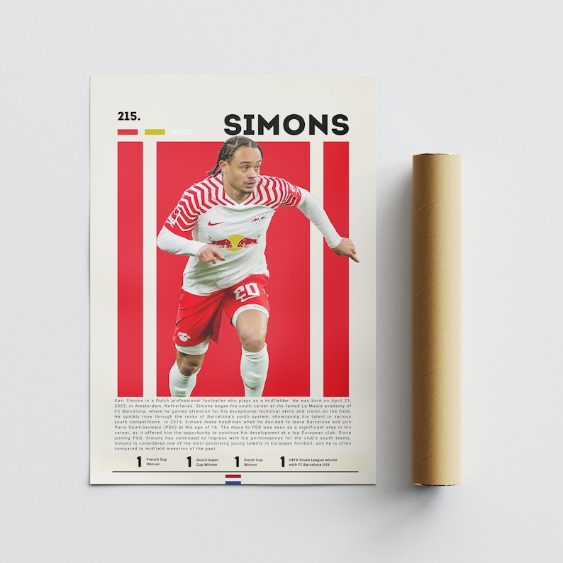 Xavi Simons Poster, Soccer Poster, Sports Poster, Motivational Poster ...