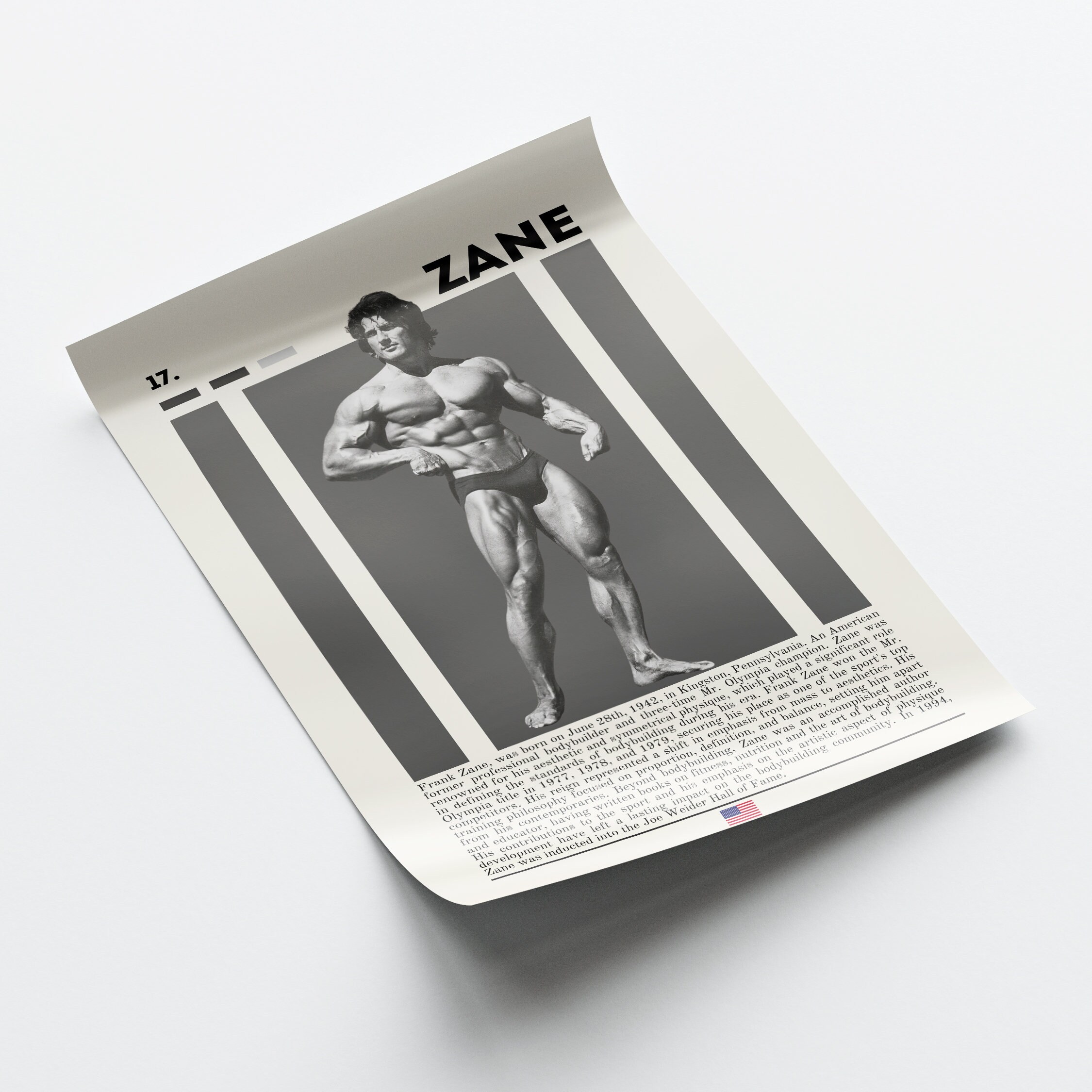 Frank Zane Poster, Bodybuilding Poster, Sports Poster, Motivational ...