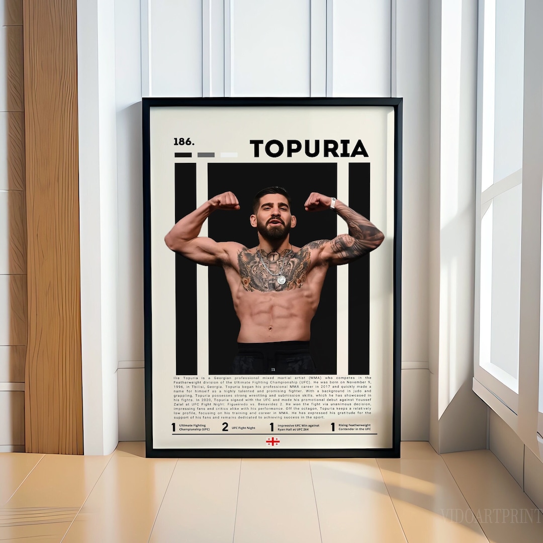 Ilia Topuria Poster, MMA Poster, Sports Poster, Motivational Poster ...