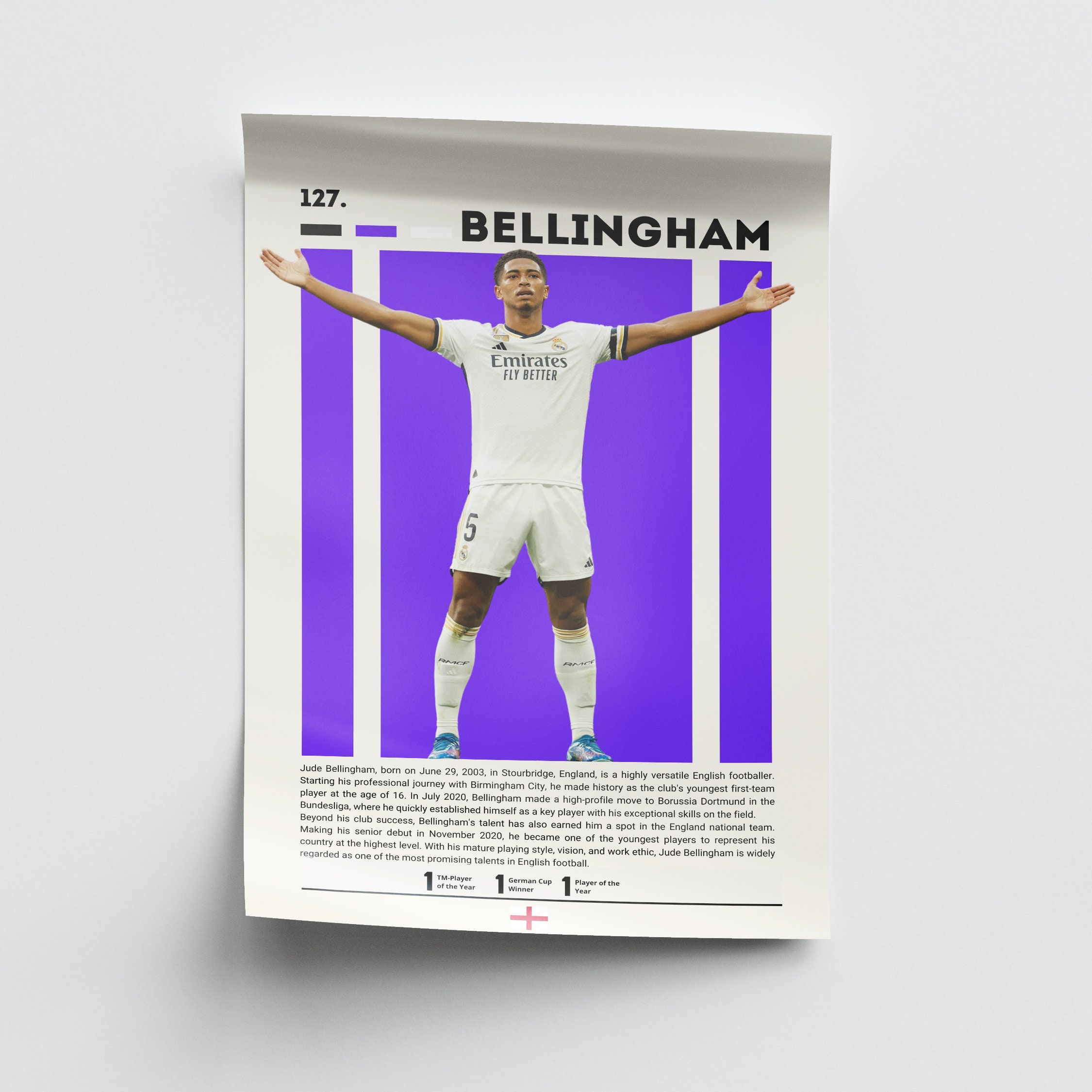 Jude Bellingham Poster, Digital Soccer Poster, Sports Poster ...
