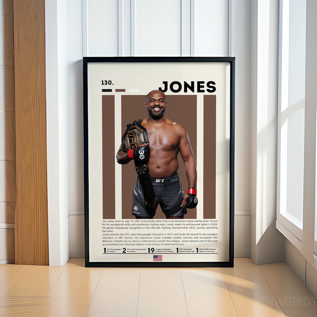 Jon Jones Poster, MMA Poster, Digital Sports Poster, Motivational ...