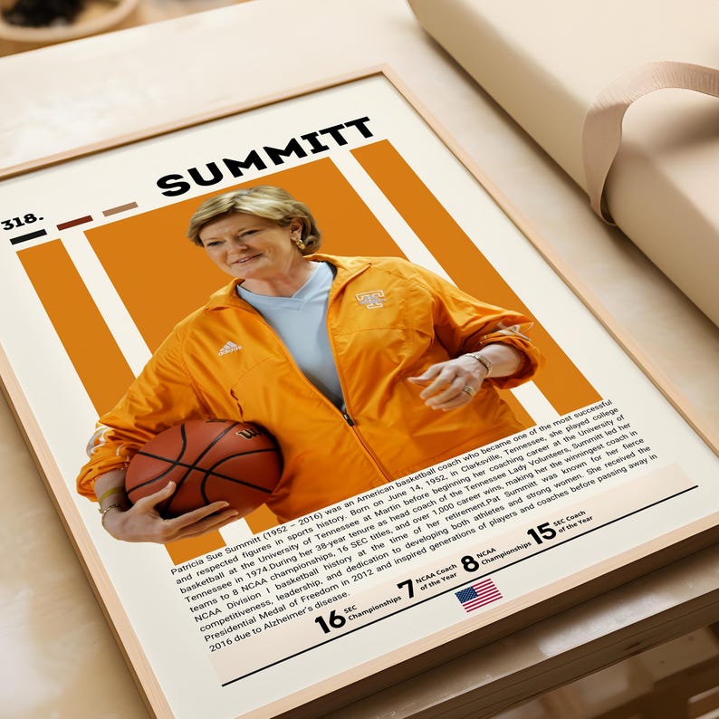 Patricia Susan Summitt Poster, Basketball Poster, Basketball Print ...