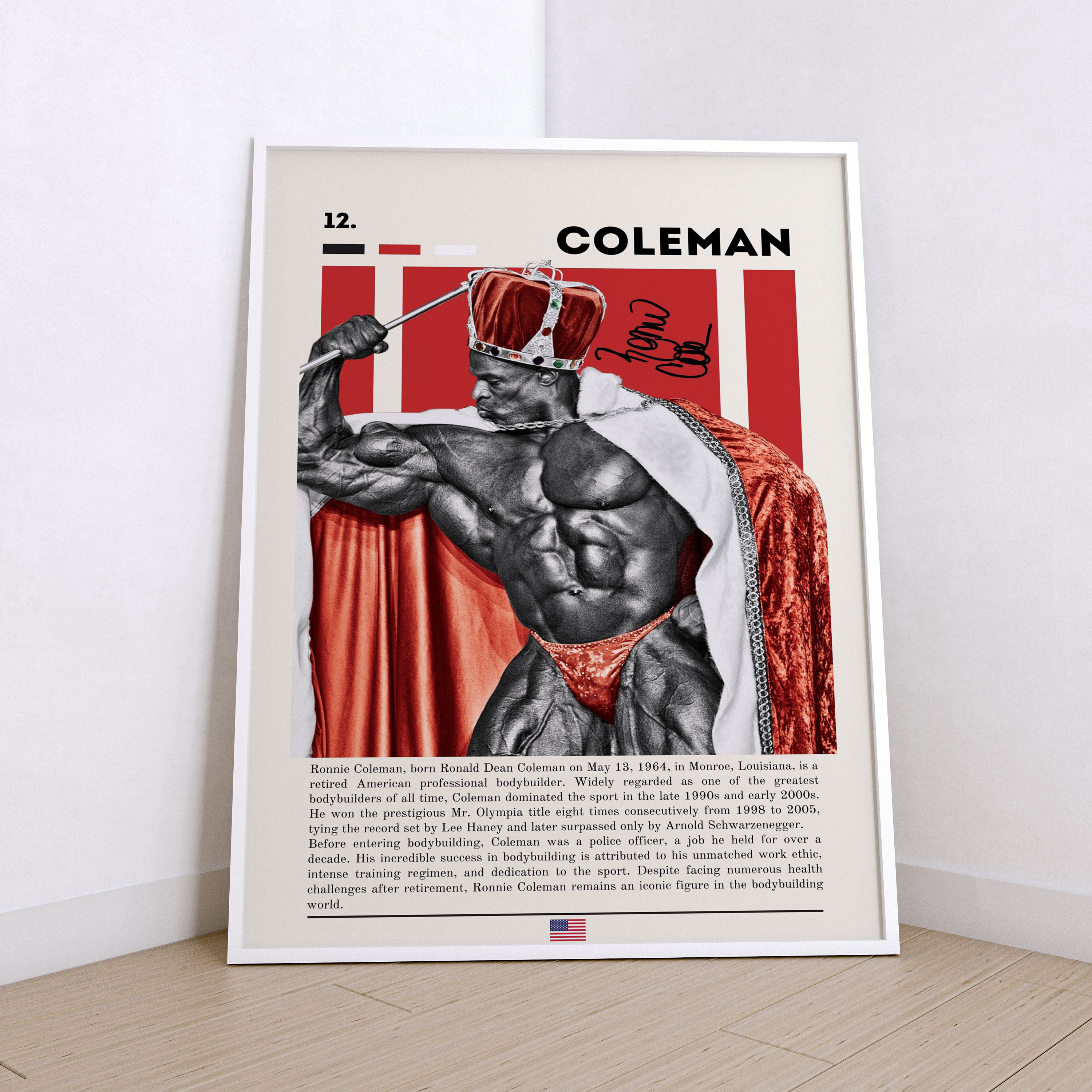 Ronnie Coleman Poster, Bodybuilding Poster, Sports Poster, Motivational ...