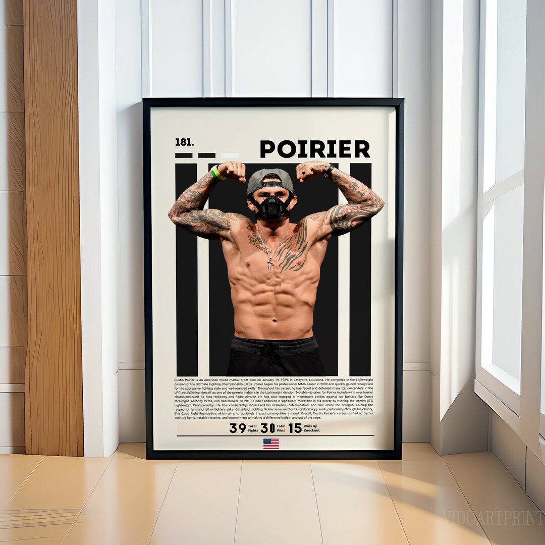 Dustin Poirier Poster Mma Poster Sports Poster Motivational Poster Mma Decor Fitness Poster
