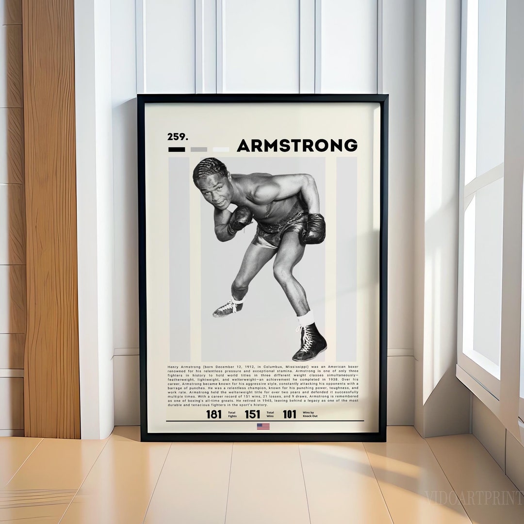 Henry Armstrong Poster, Boxing Poster, Sports Poster, Motivational ...