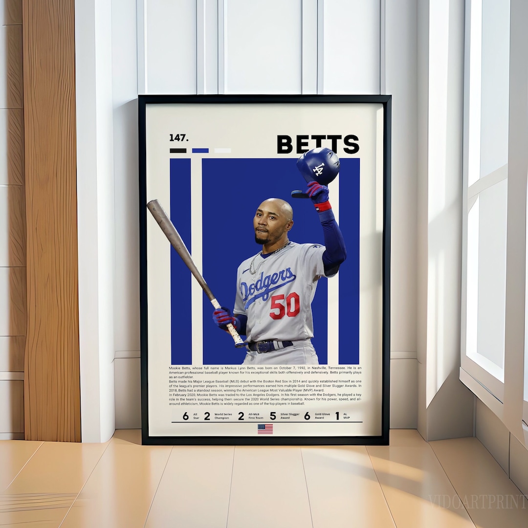 Mookie Betts Poster, Digital Baseball Poster, Sports Poster ...