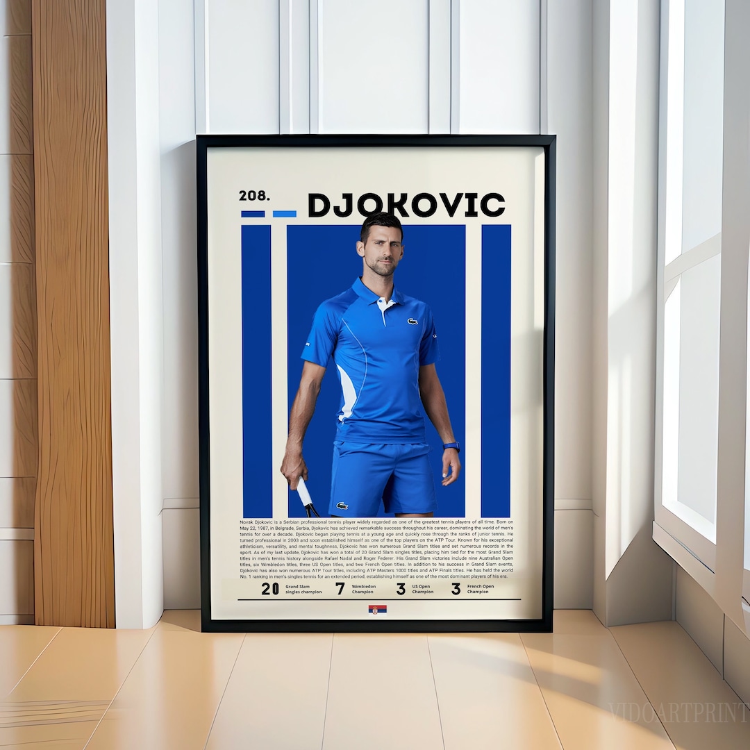 Novak Djokovic Poster, Tennis Poster, Sports Poster, Motivational ...