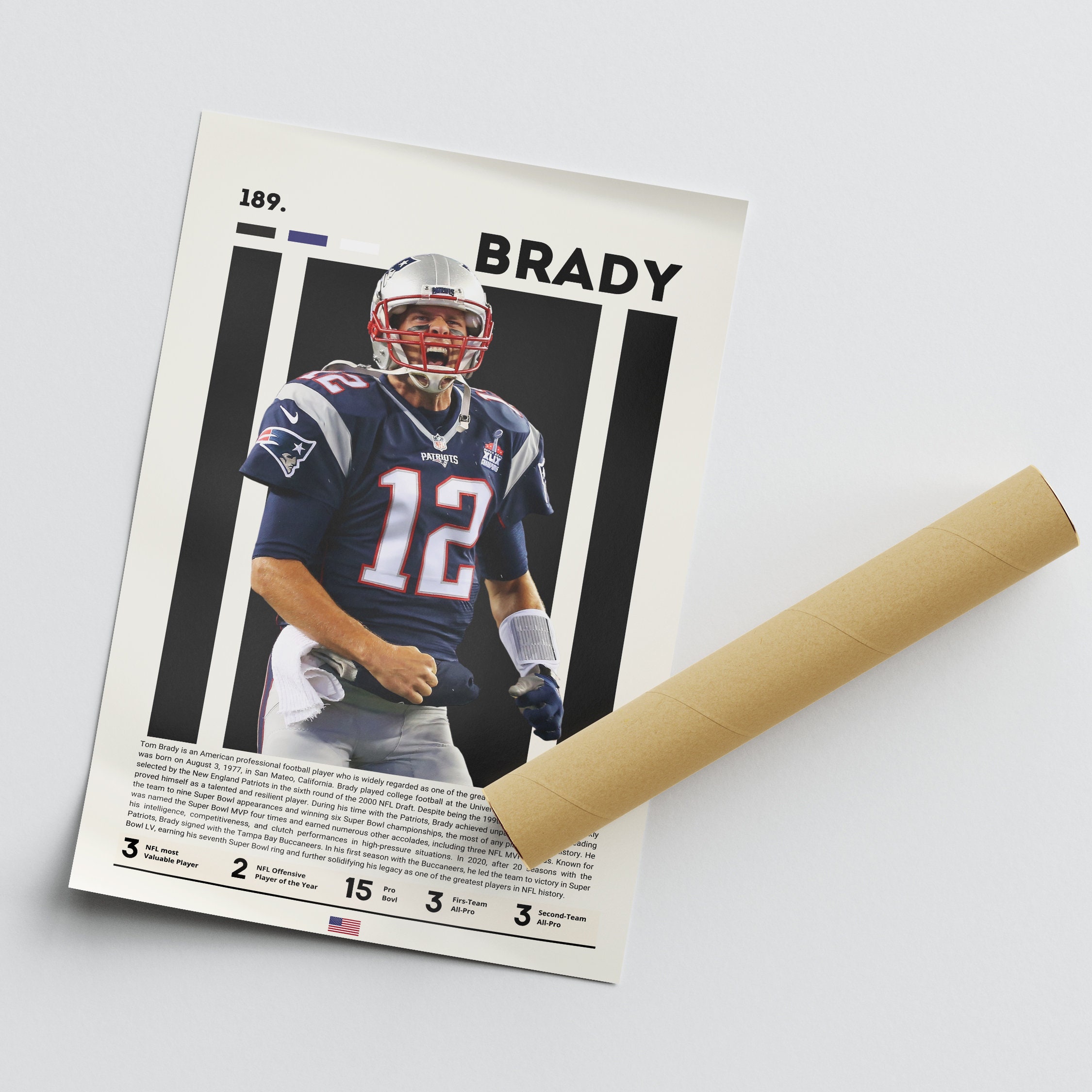 Tom Brady Poster, Football Poster, NFL Poster, Sports Poster, Football ...