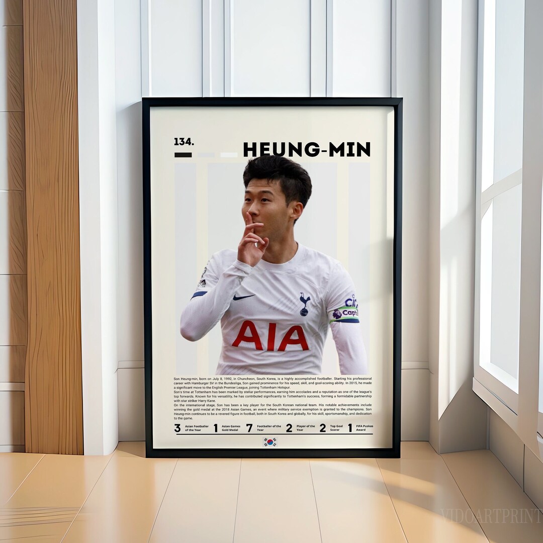 Son Heung-min Poster, Digital Soccer Poster, Sports Poster ...