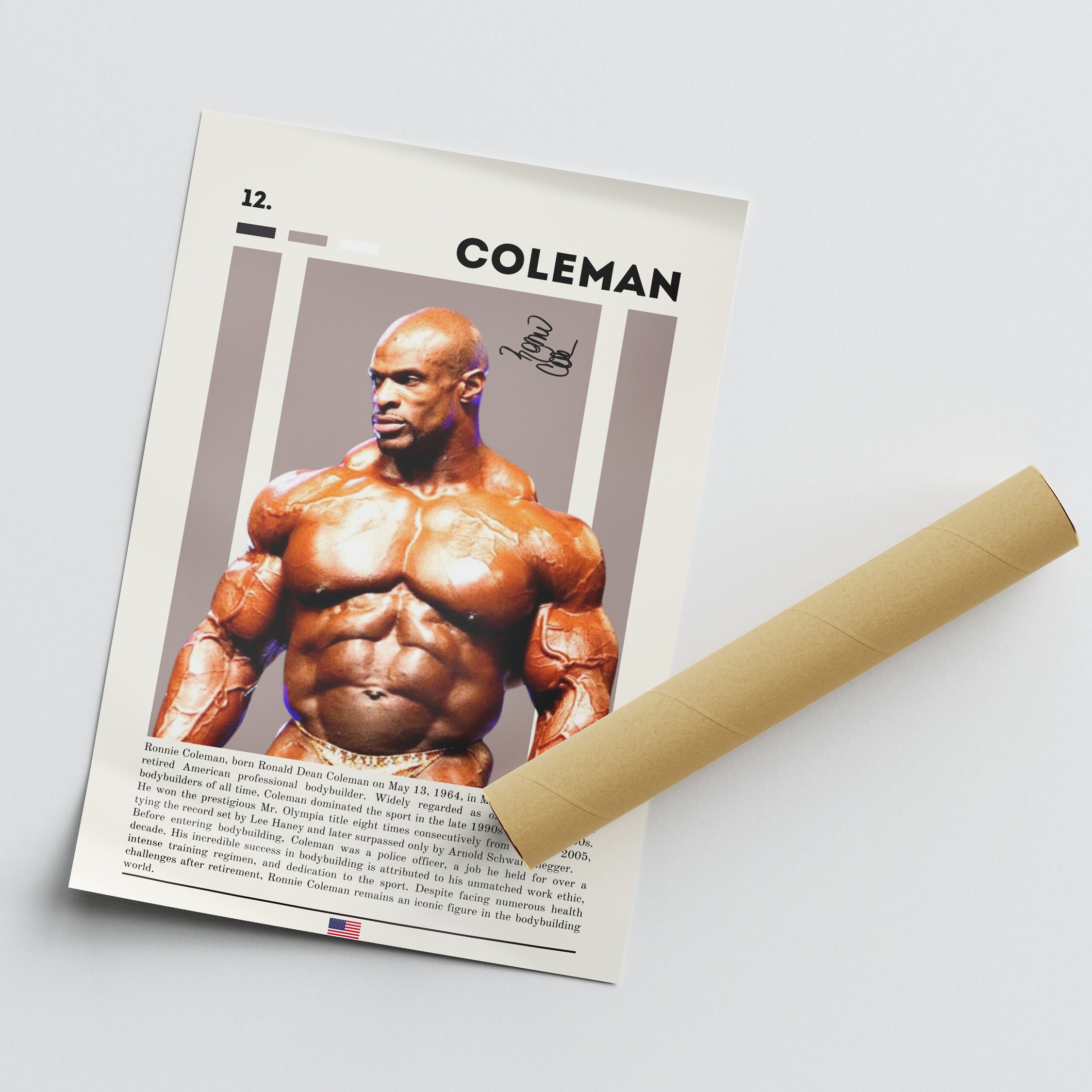 Ronnie Coleman Poster, Digital Bodybuilding Poster, Sports Poster ...