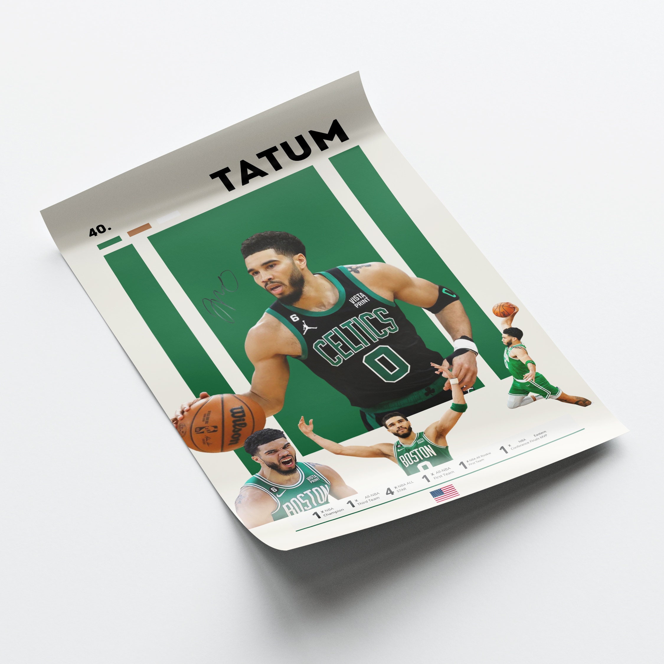 Jayson Tatum Poster, Basketball Poster, Boston Celtics Poster ...