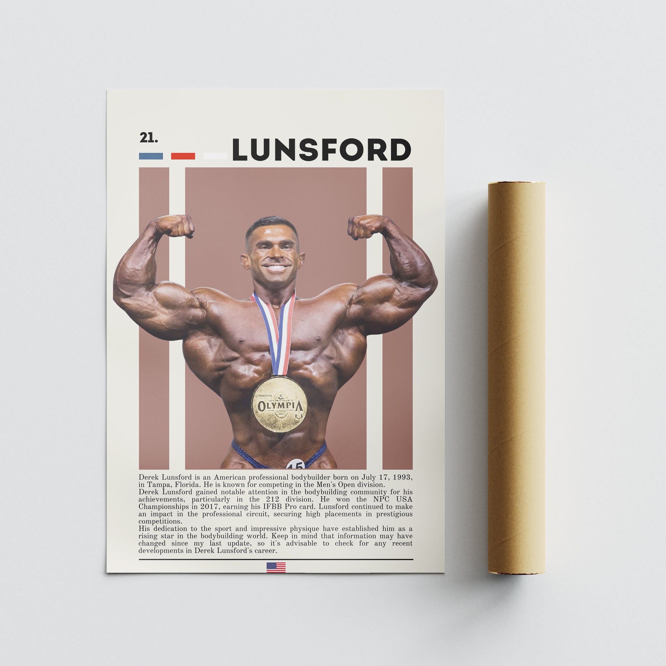 Derek Lunsford Poster Bodybuilding Poster Sports Poster - Etsy
