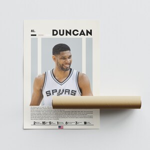 Tim Duncan Poster, Basketball Poster, San Antonio Spurs Poster ...
