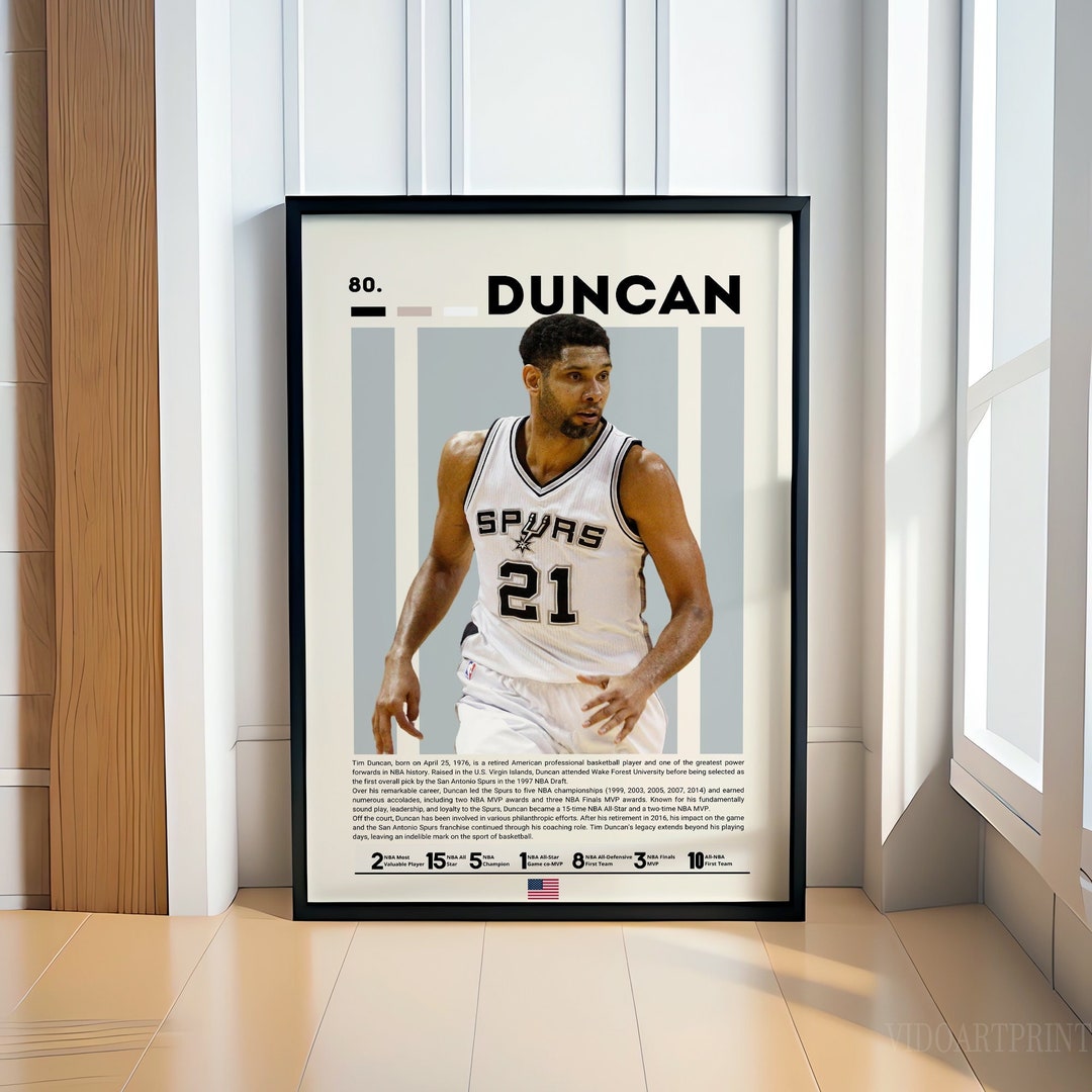 Tim Duncan Poster Basketball Poster Sports Poster - Etsy