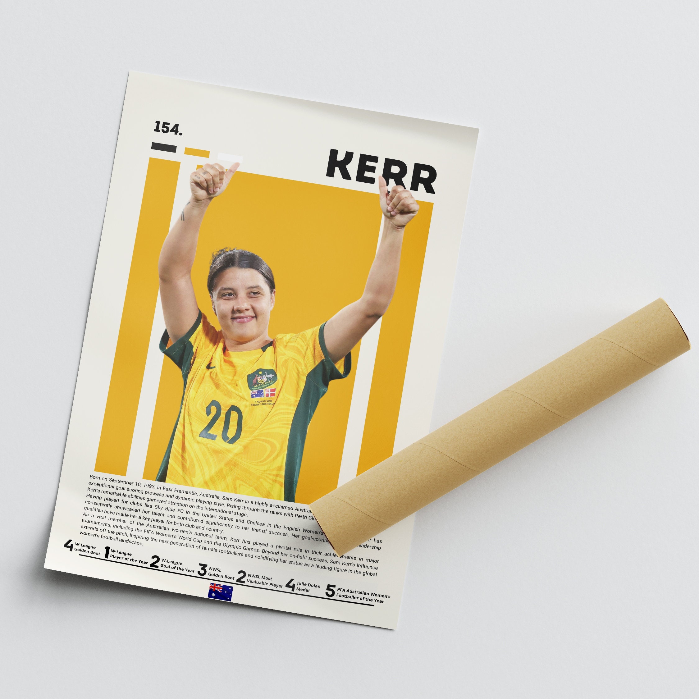 Sam Kerr Poster, Digital Soccer Poster, Sports Poster, Motivational ...