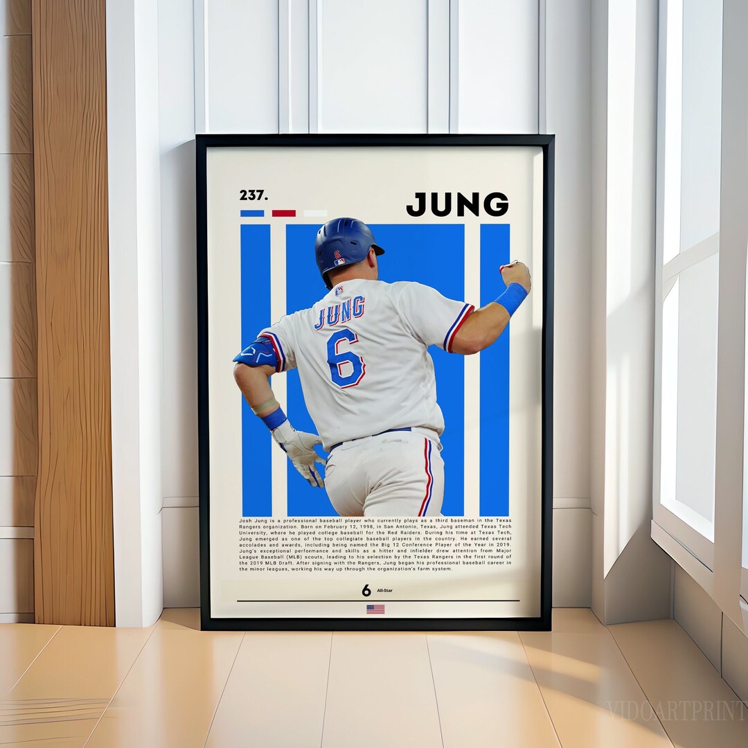 Josh Jung Poster, Baseball Poster, Baseball Gifts for Boys, Baseball ...