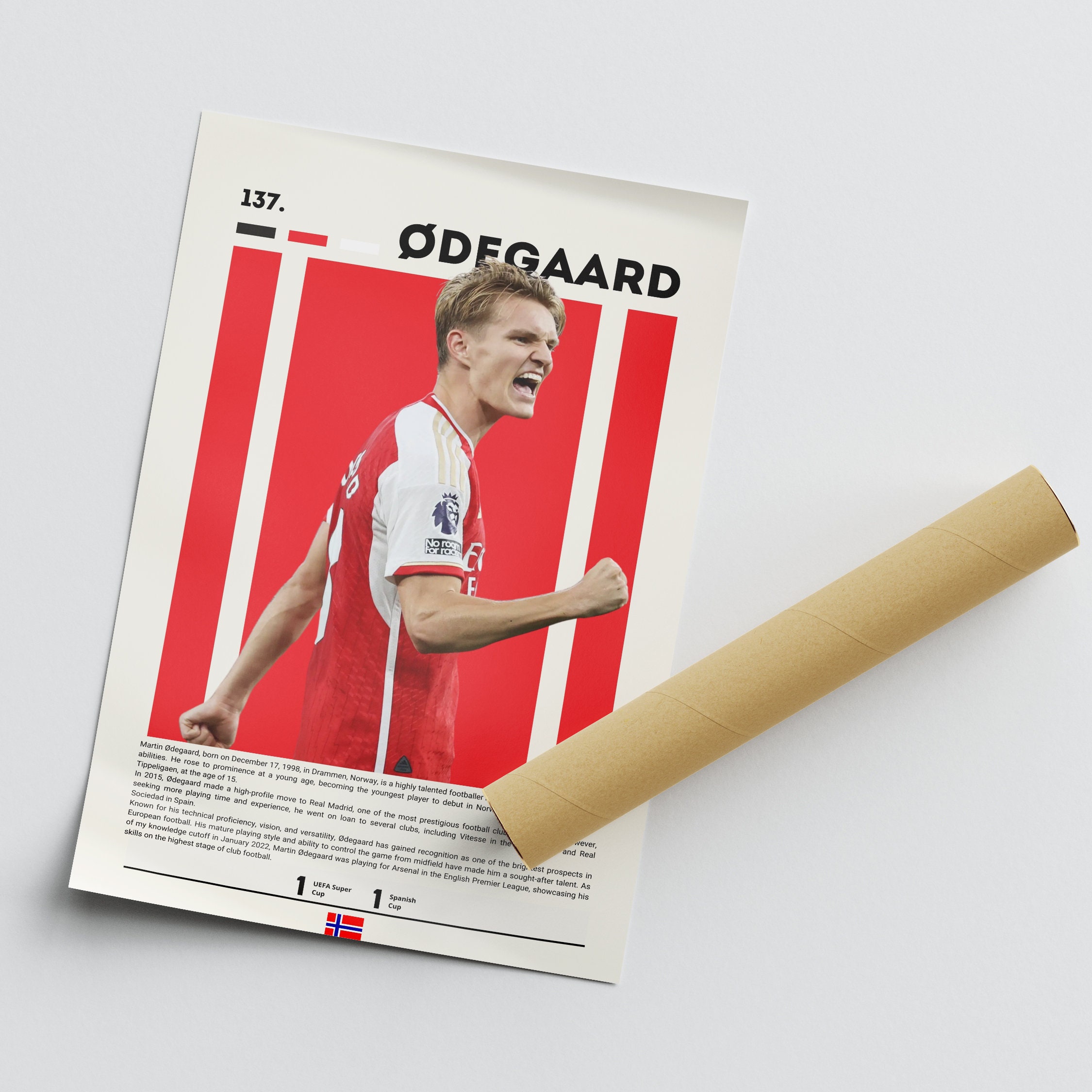 Martin Odegaard Poster, Digital Soccer Poster, Sports Poster ...